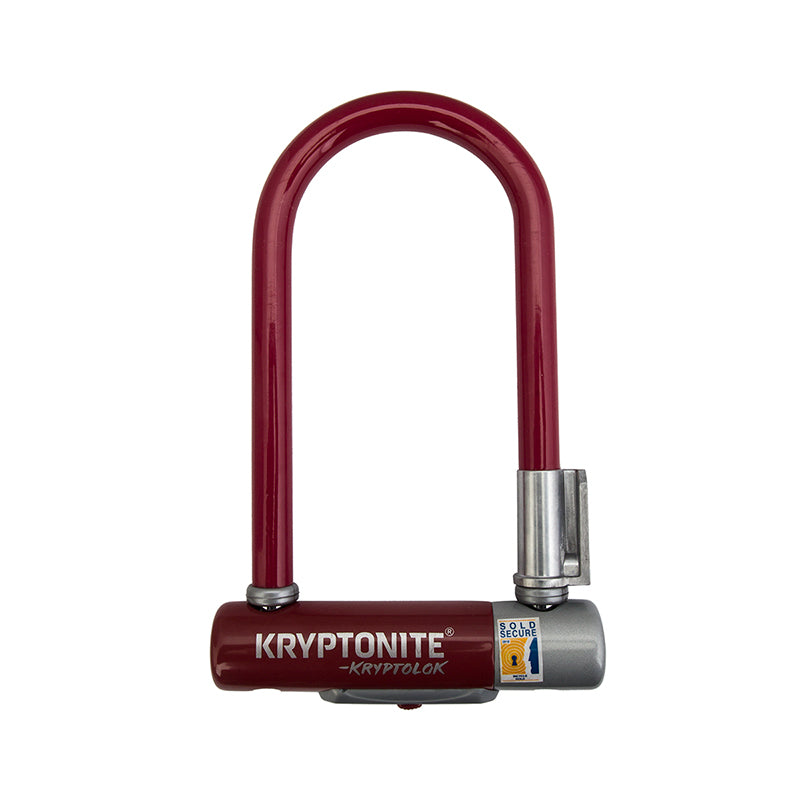 Kryptonite Krypto Series 2 Mini-7 U-Lock - 3.25 x 7" Keyed Maroon Incl ...
