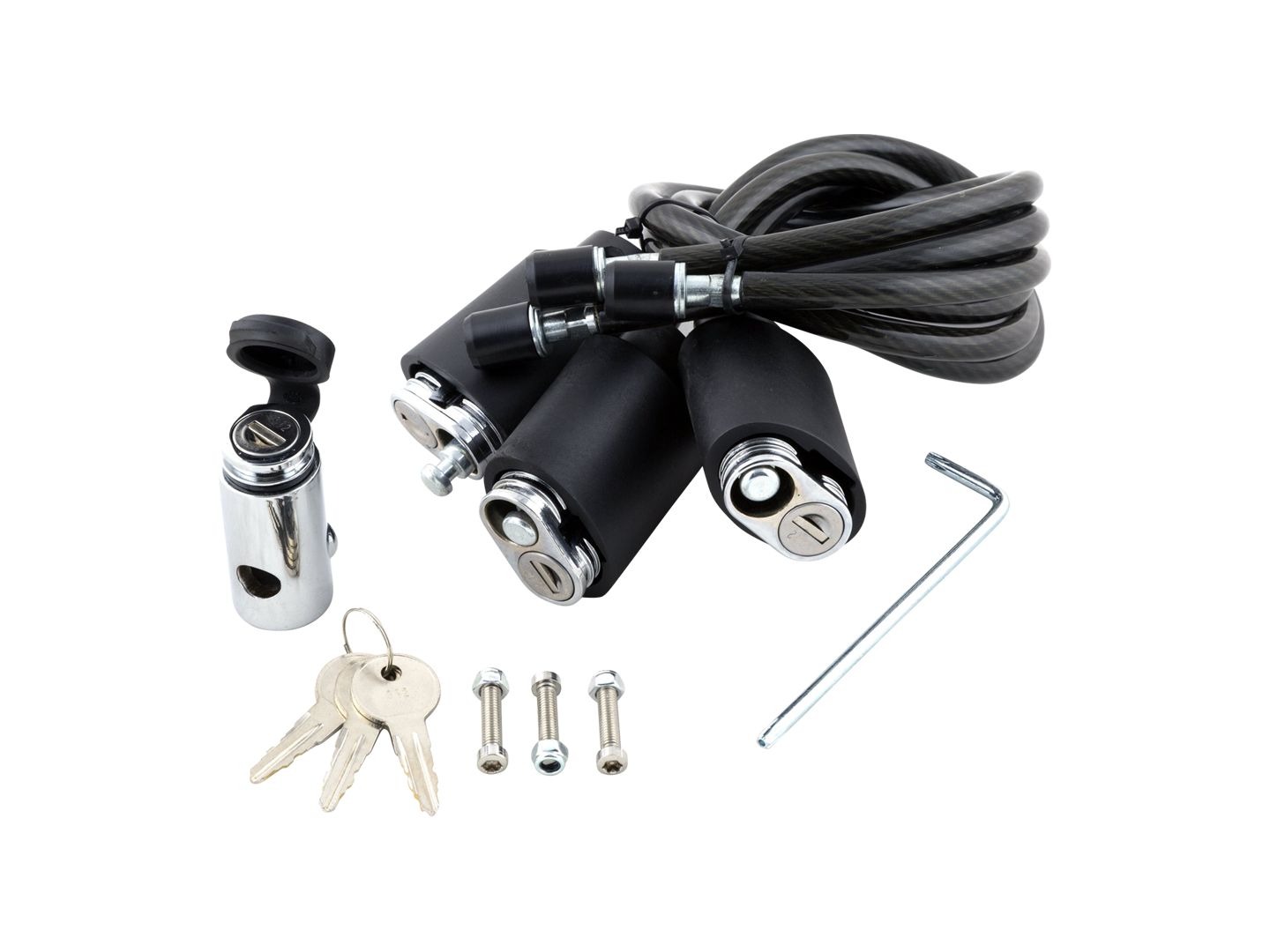 Car Rack Part Kuat Cable Lock w/Lock Hitch Pin Triple Black | Boulder ...